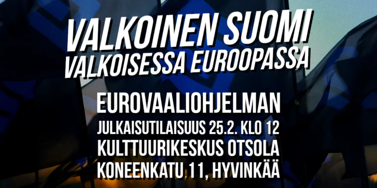 Sinimustan Liikkeen eurovaaliohjelman julkaisutilaisuus 25.2.2024 ...